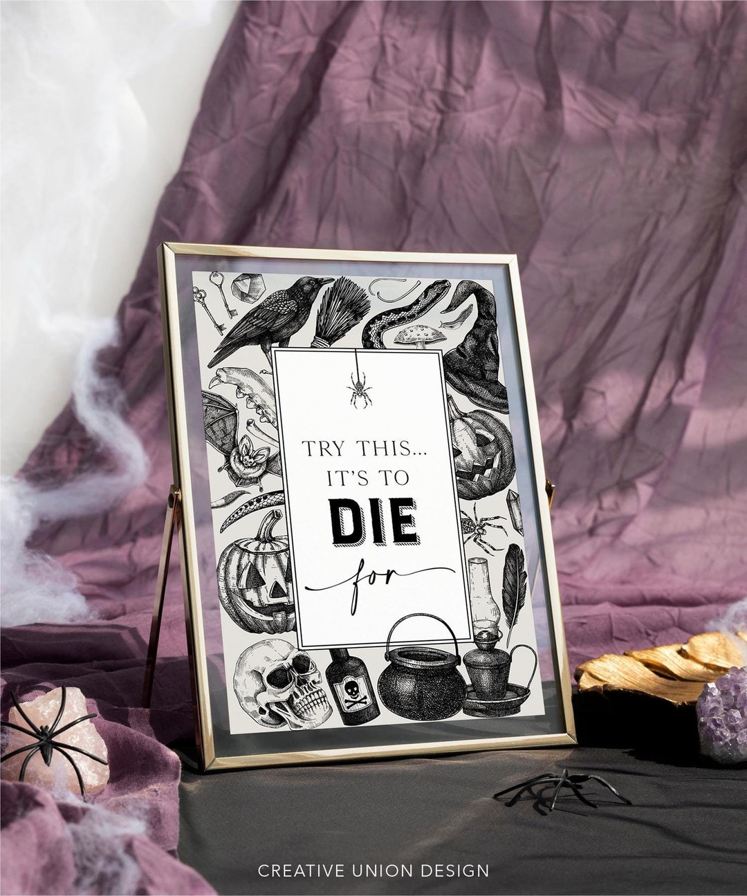 Printable Halloween Party Sign, Try This, Halloween Decor, Halloween ...
