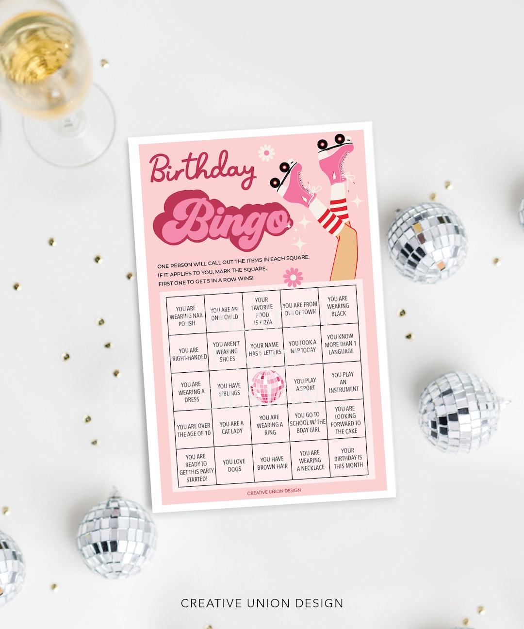 Roller Disco Birthday Party Bingo, Birthday Party Games, Kids Birthday ...