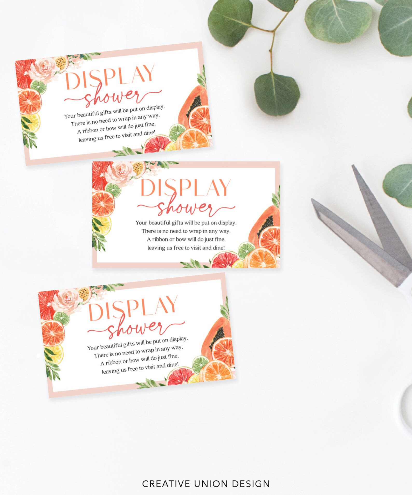 Display Shower Insert Card Template, Printable Insert Card, Display ...