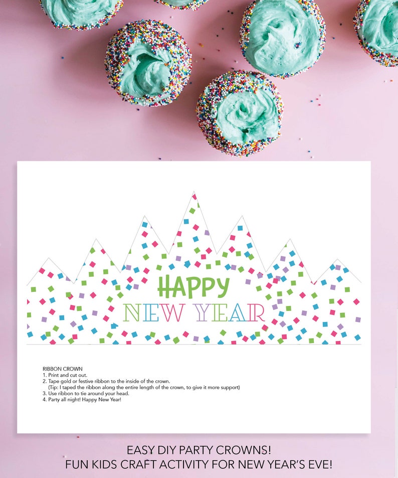 Printable New Years Eve Crowns New Year's Eve Hat Kids - Etsy