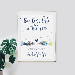 Two Less Fish in the Sea Wedding Welcome Sign With Photo, Editable ...