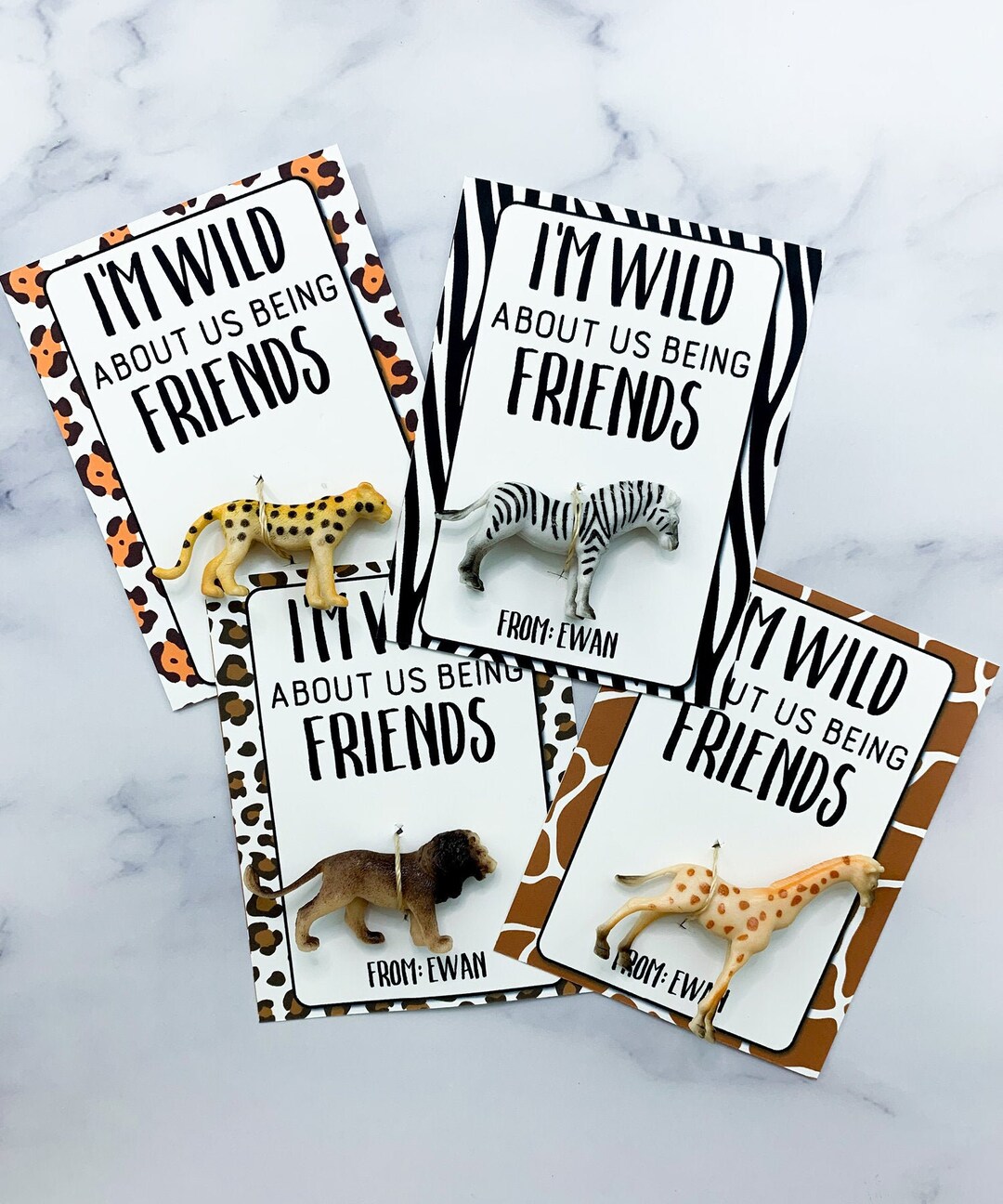 Animals Valentines Day Cards for Kids Printable Wild Animal Valentine's ...