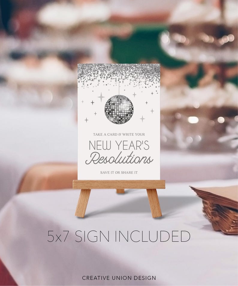 New Year's Printable 2026 Resolutions Cards, New Year's Eve Party, New ...