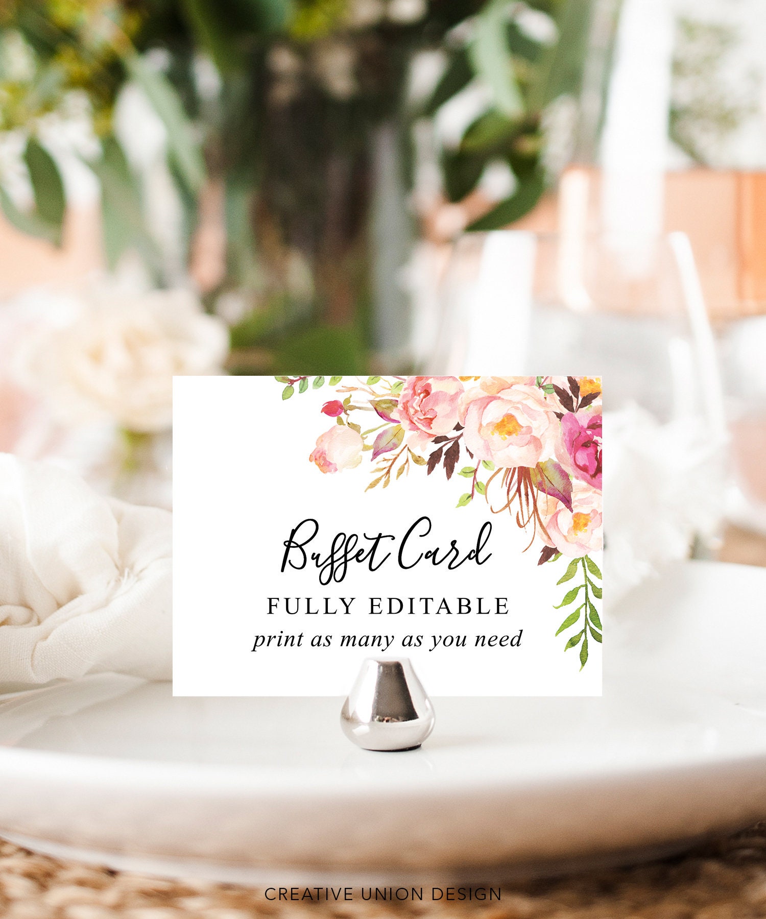 Buffet Food Signs, Template, Food Labels, Tented Cards, Food Stations ...