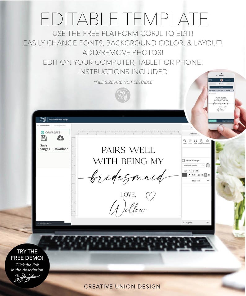 Bridesmaid Mini Champagne Labels Template Printable Bridesmaid Proposal ...