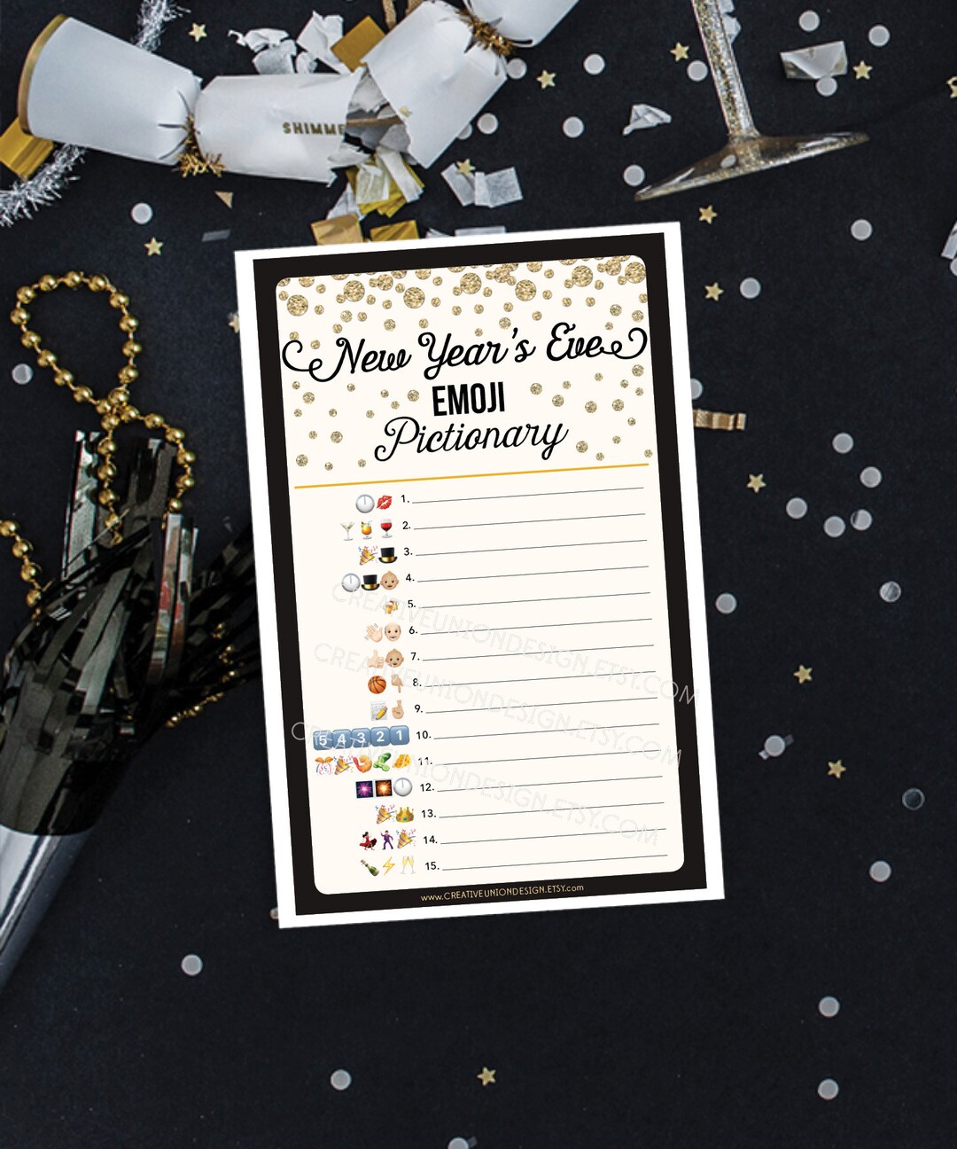 New Years Eve Game - Emoji Game - New Year's Eve Wedding - Family New ...