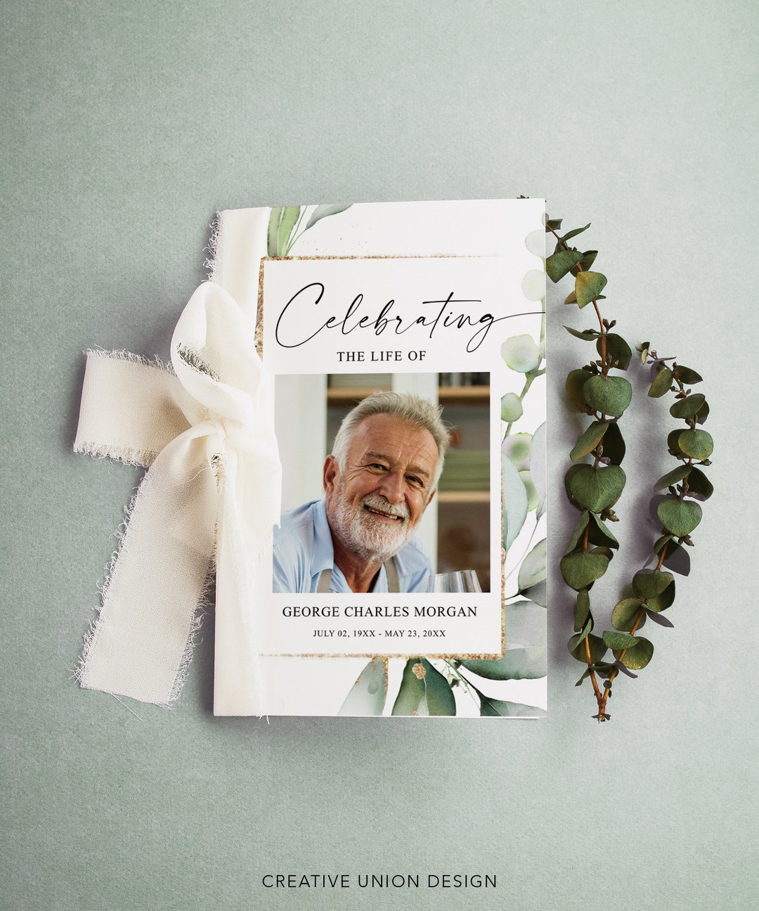Funeral Program Template for Man Printable Celebration of - Etsy