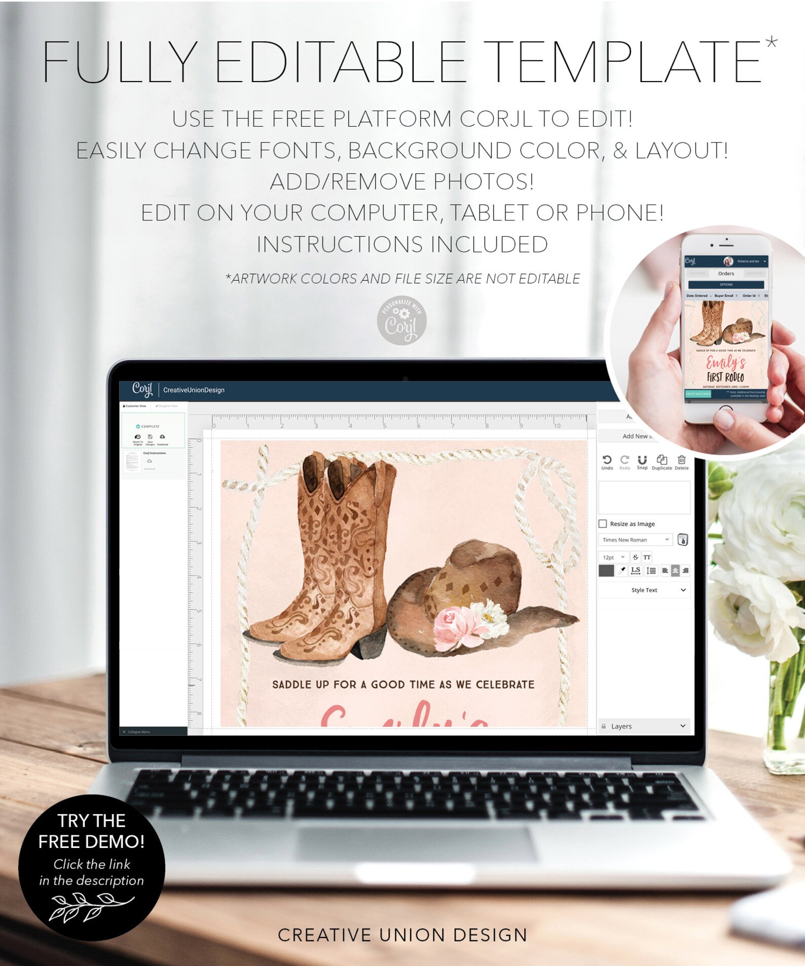 First Rodeo Birthday Invitation Template Ranch Birthday - Etsy