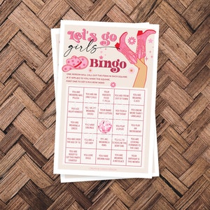 Pink Cowgirl Birthday Party Bingo, Birthday Party Games, Kids Birthday ...