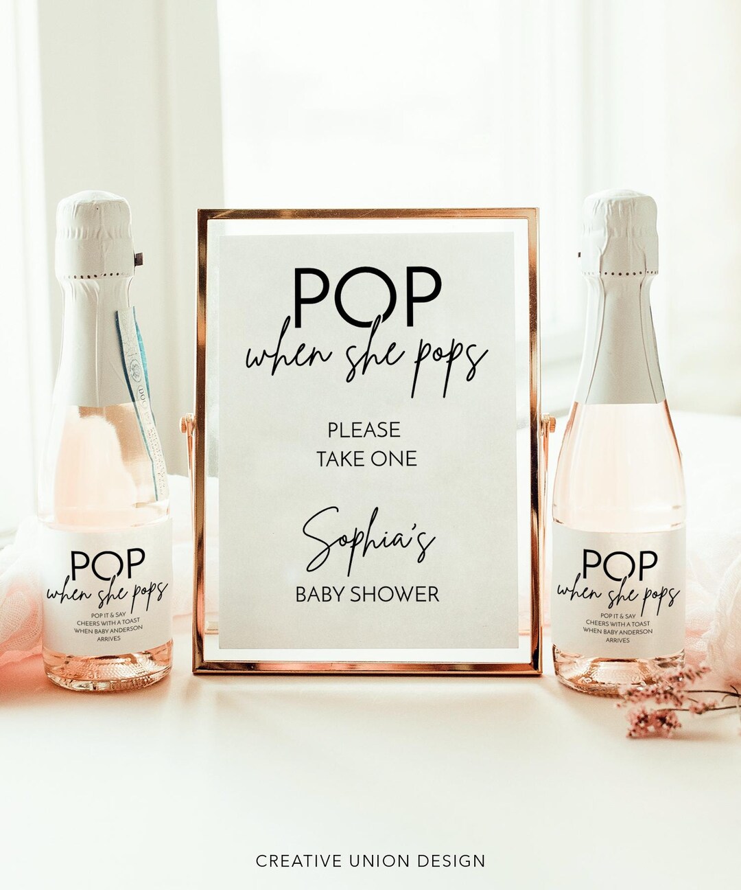 Pop It When She Pops Personalized Baby Shower Favor, Mini Champagne ...