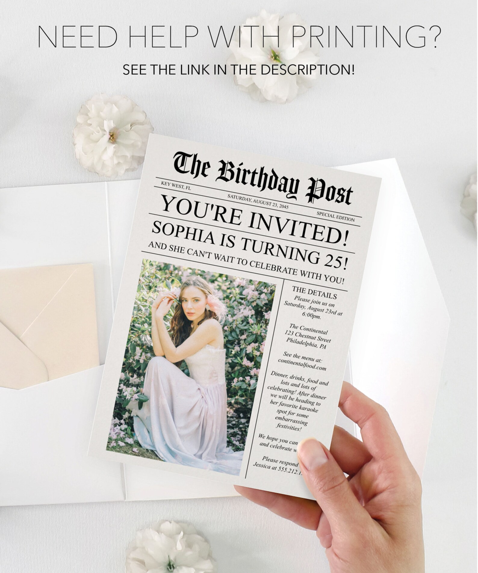 Newspaper Birthday Party Invitation Template Birthday Invite - Etsy