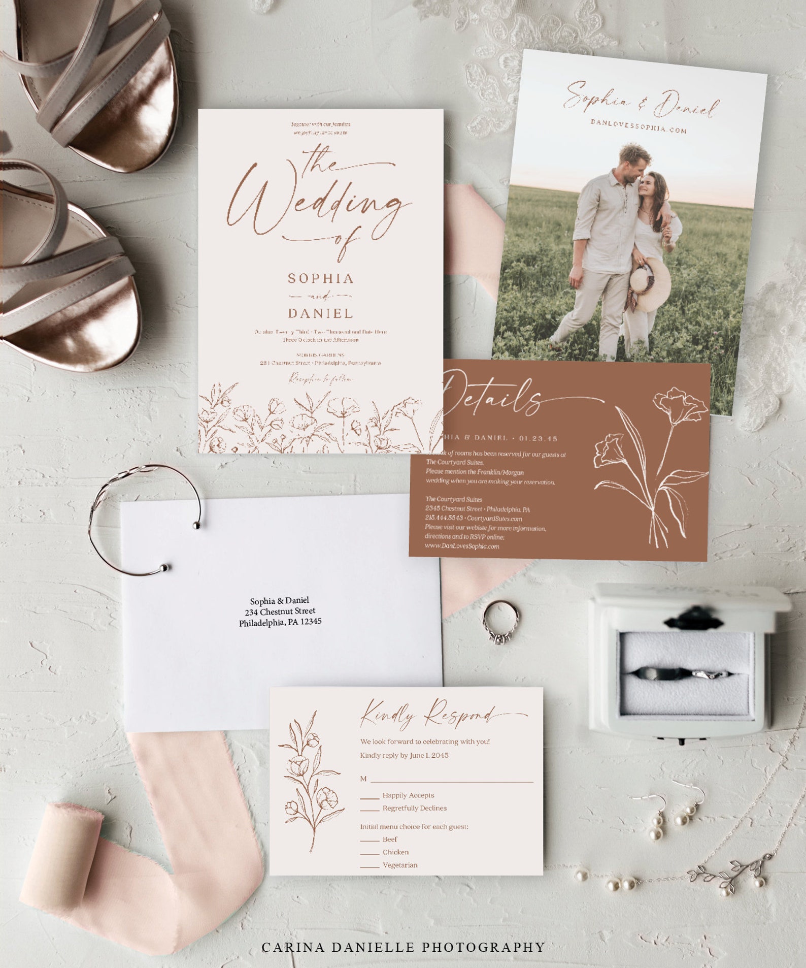 Terracotta Wedding Invitations Template Fully Editable - Etsy