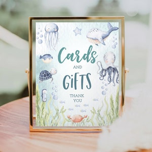 Gifts and Cards Sign, Baby Shower Sign File, Printable, Boy Baby Shower ...
