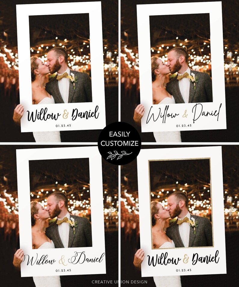 Elegant Wedding Photo Prop Frame Template Wedding - Etsy