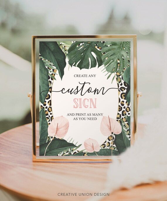 Editable Custom Sign Template, Custom Birthday Party Sign, Favors ...
