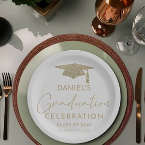 Personalized Paper Plates Template, Graduation Party Decor, Grad Party ...
