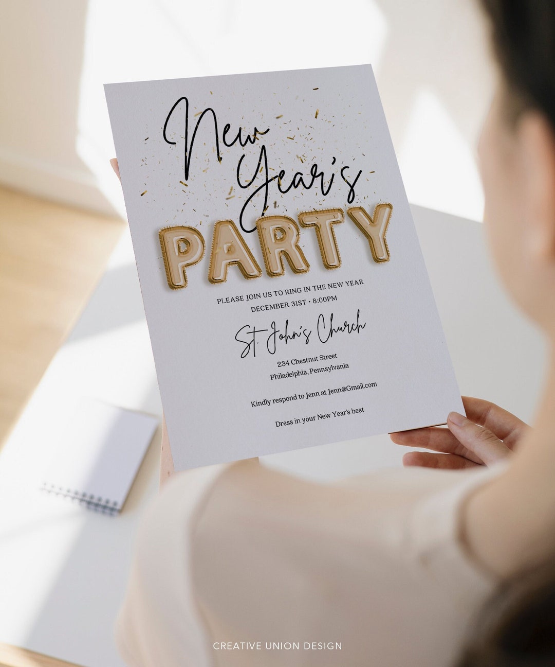 New Years Eve Party Flyer Invitation, Printable Holiday Party Invite ...