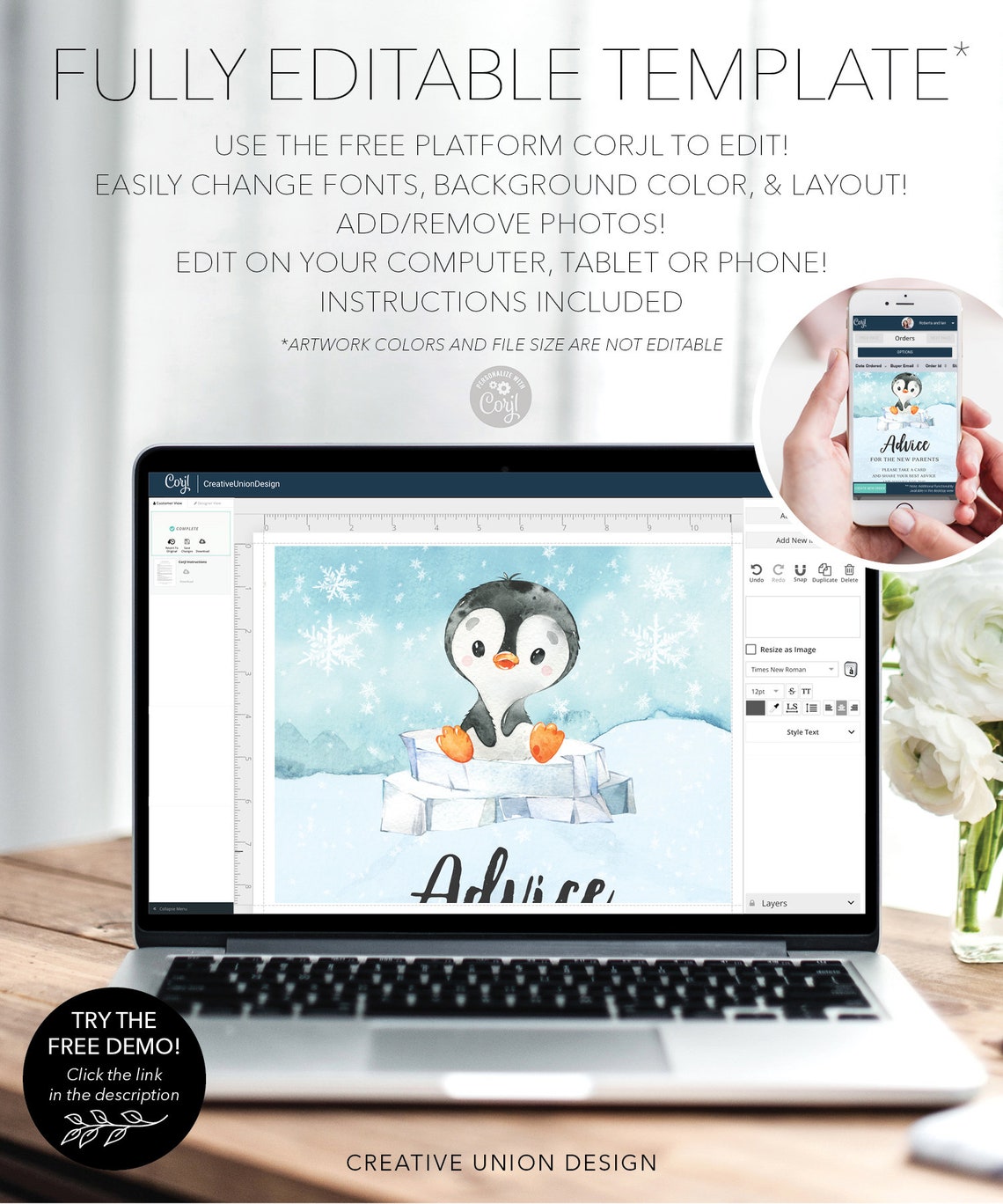 Advice and Wishes Template, Penguin Baby Shower Game, Advice for the ...