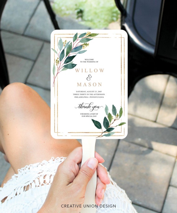 Wedding Programs Wedding Program Template Wedding Fan Programs Editable Wedding Program DIY Instant Download Garden Greens Etsy