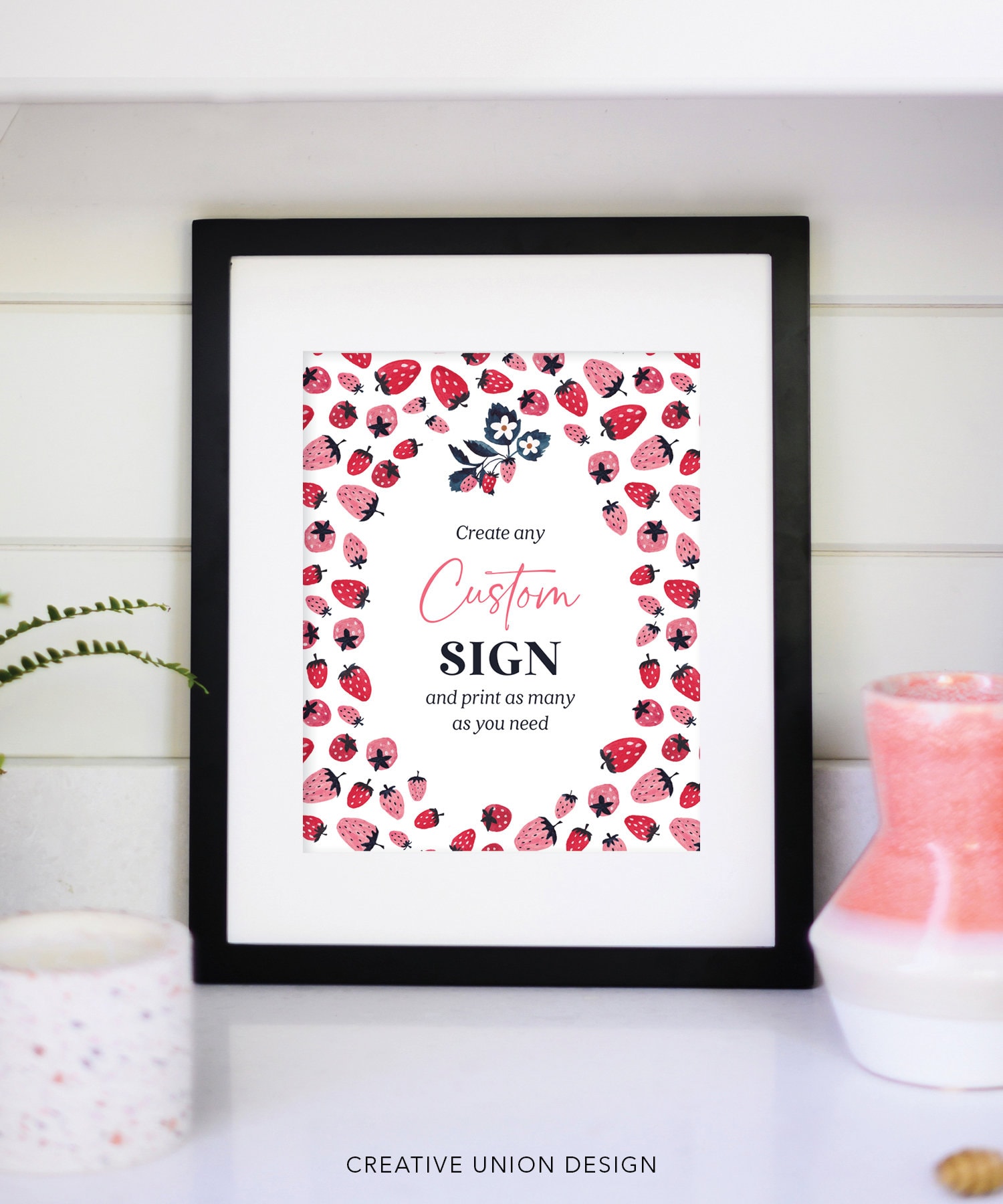 Editable Custom Sign Template, Berry Sweet, Custom Birthday Party Sign ...