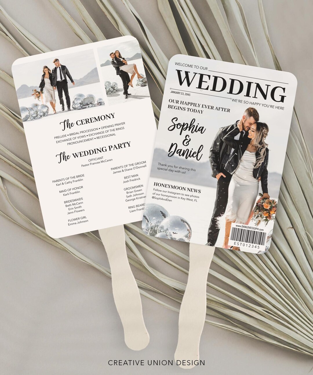 Wedding Magazine Program Fan Custom Program Template Personalized ...