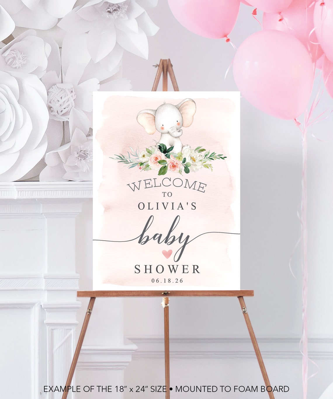 Editable Baby Shower Welcome Sign Template Welcome Girl Baby - Etsy