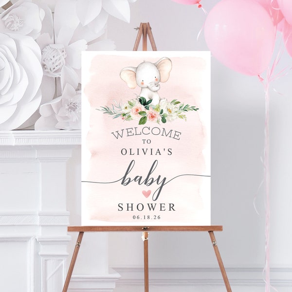 Pink Elephant Banner - Etsy