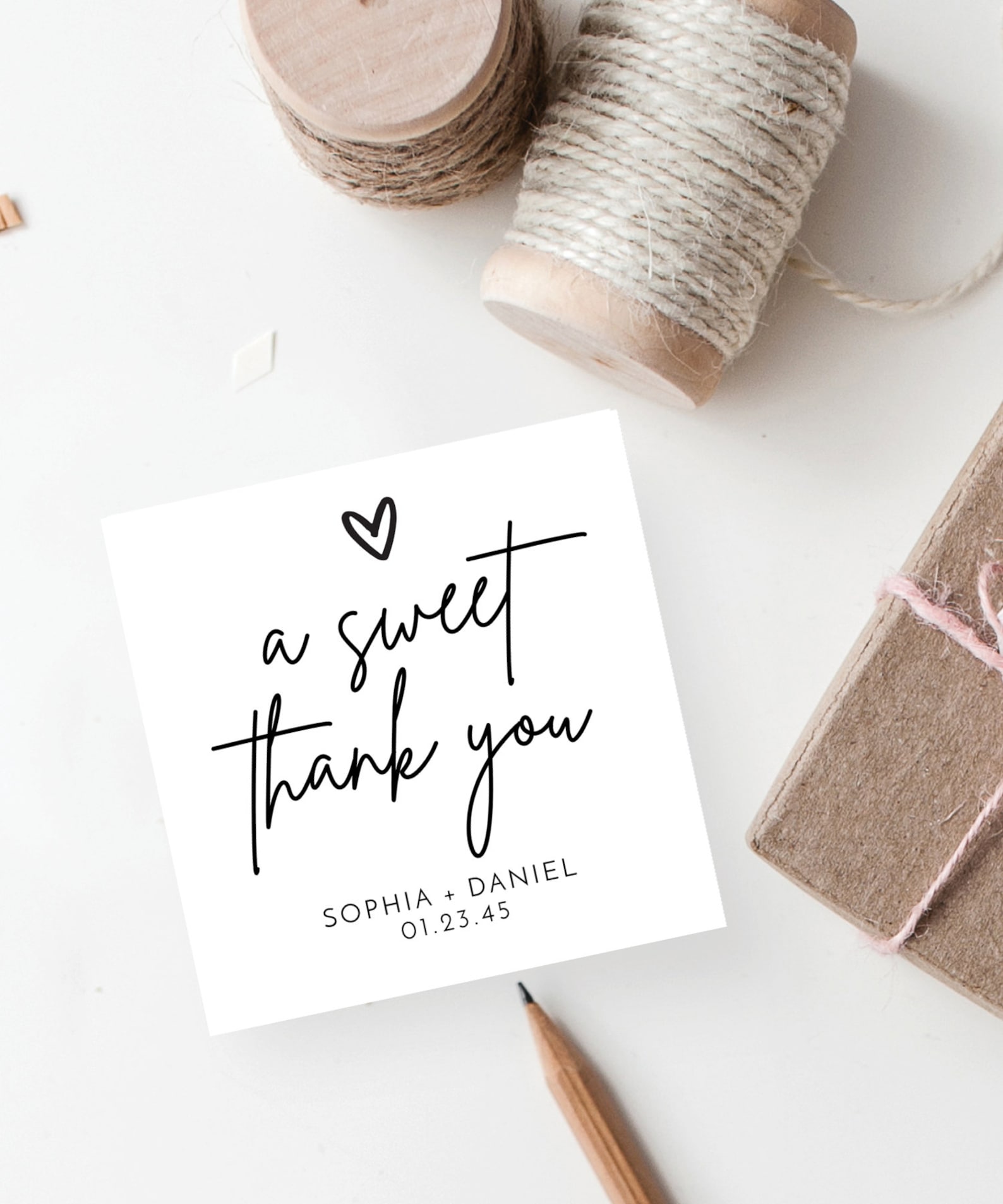 A Sweet Thank You Stickers Template, Favor Tags, Wedding Printable ...