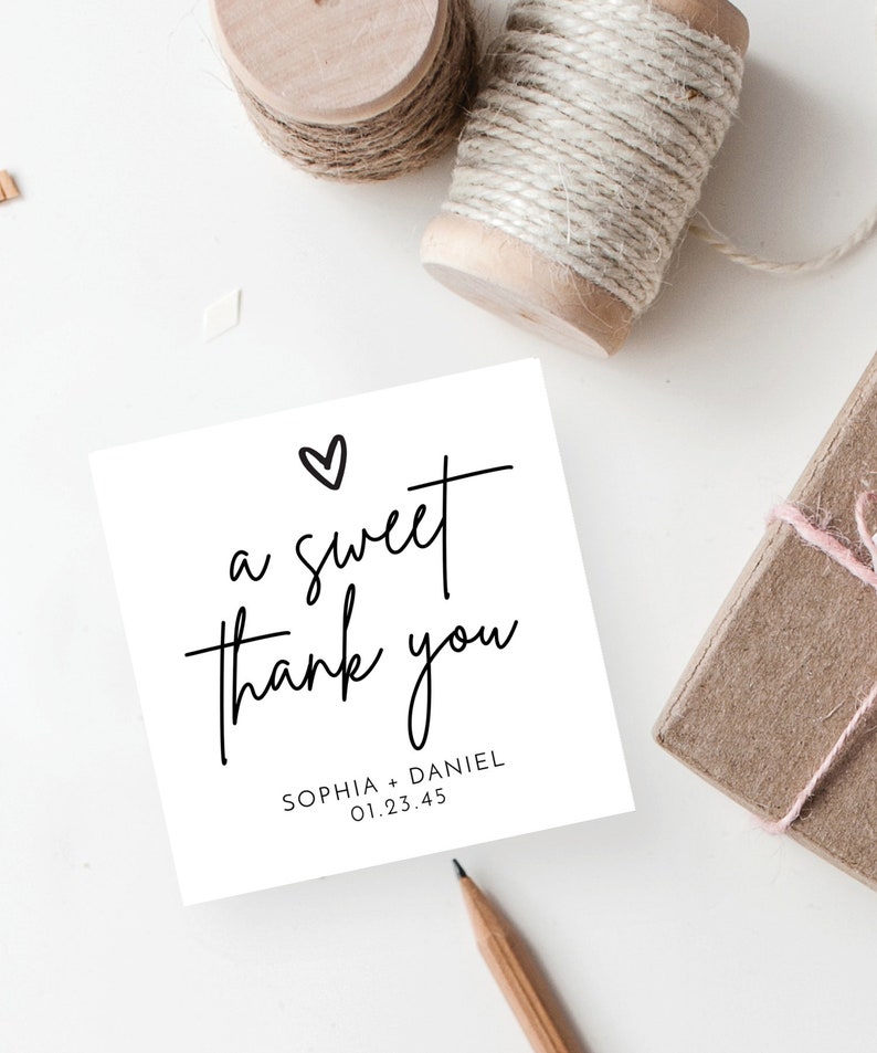 A Sweet Thank You Stickers Template, Favor Tags, Wedding Printable ...