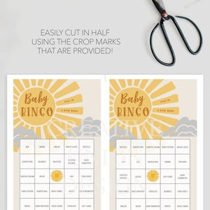 Boho Sunshine Baby Shower Bingo, 60 Unique Game Sheets, Baby Shower ...