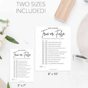 True or False Baby Shower Game, Fun Facts Editable Baby Shower Game ...