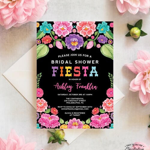 Fiesta Bridal Shower Invitation Floral Bridal Shower Invite - Etsy