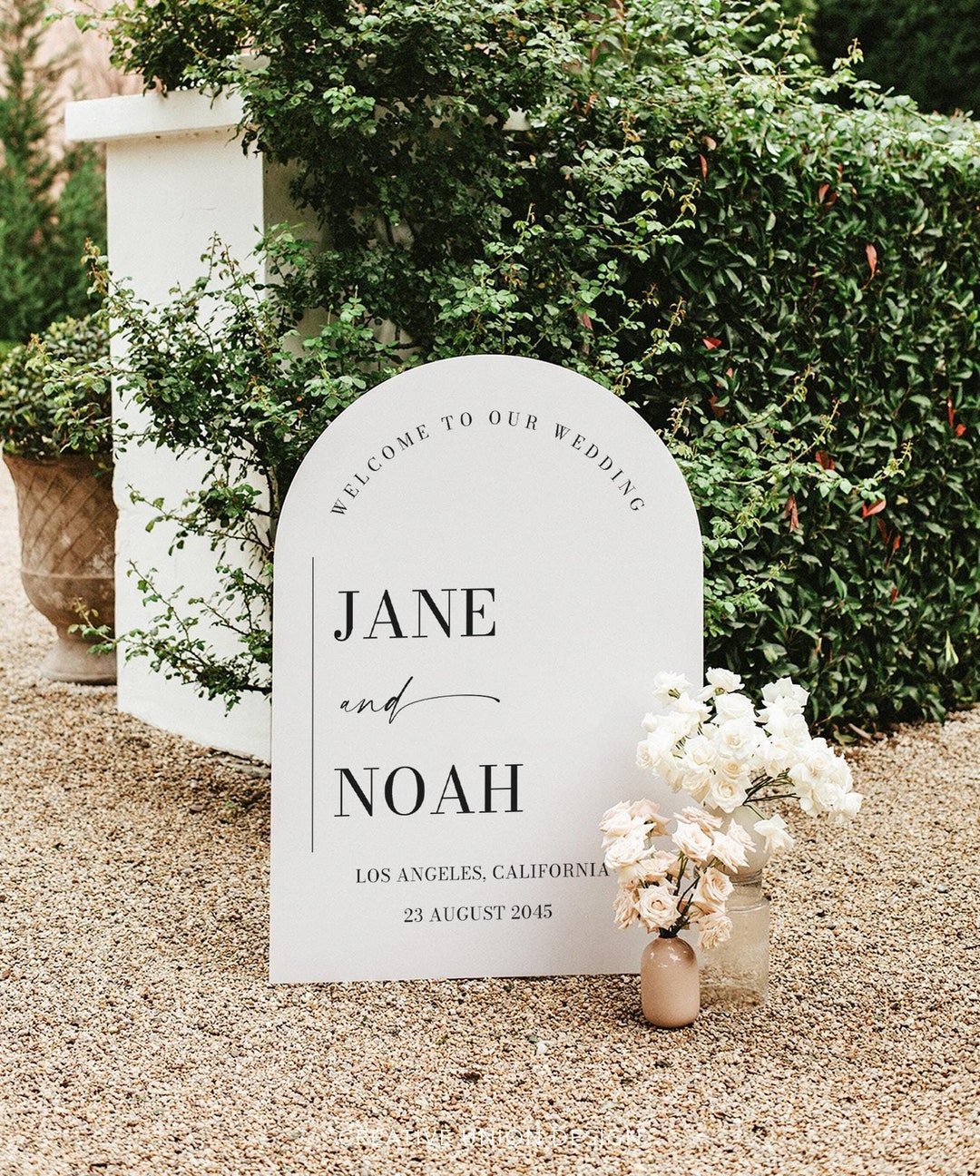 Minimal Aesthetic Arch Wedding Welcome Sign Template, Welcome Wedding ...