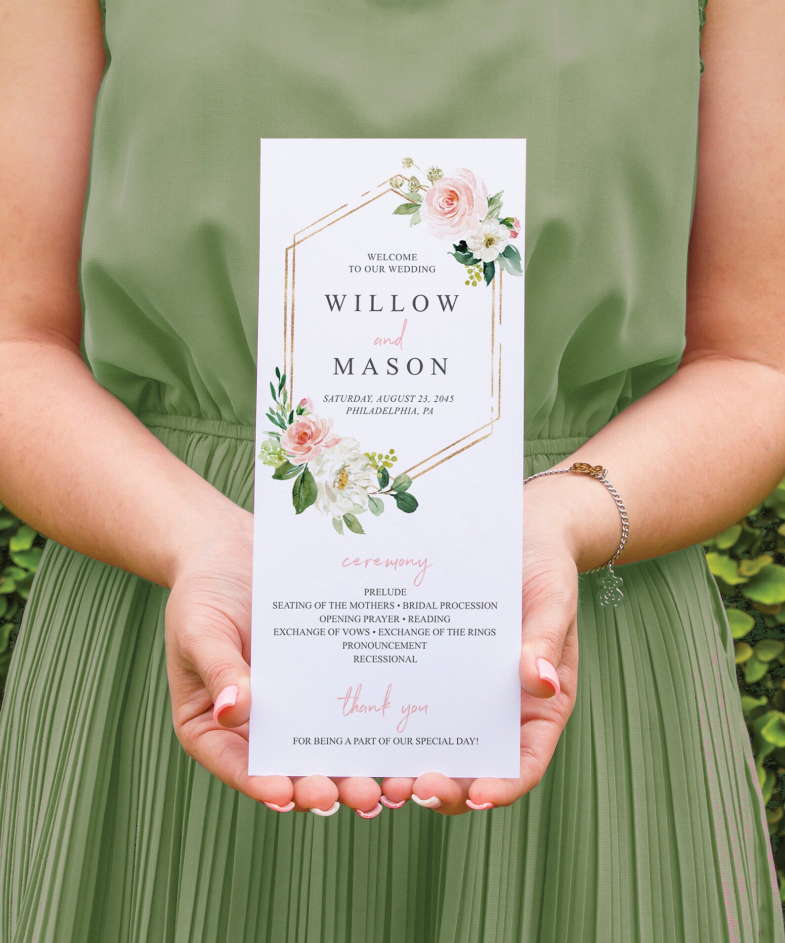Wedding Program Template Floral Programs for Wedding Wedding - Etsy
