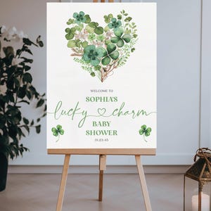 Lucky Charm Baby Shower Welcome Sign Template, Printable Baby Shower ...