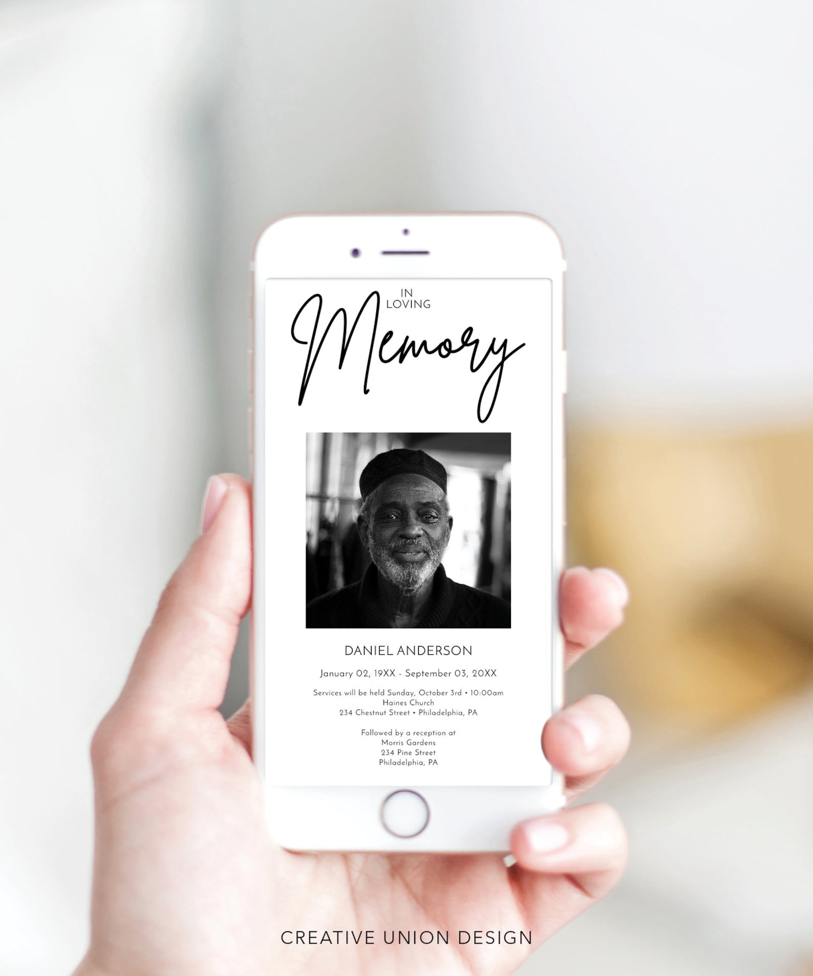 Digital in Loving Memory Electronic Invite With Photo Funeral - Etsy