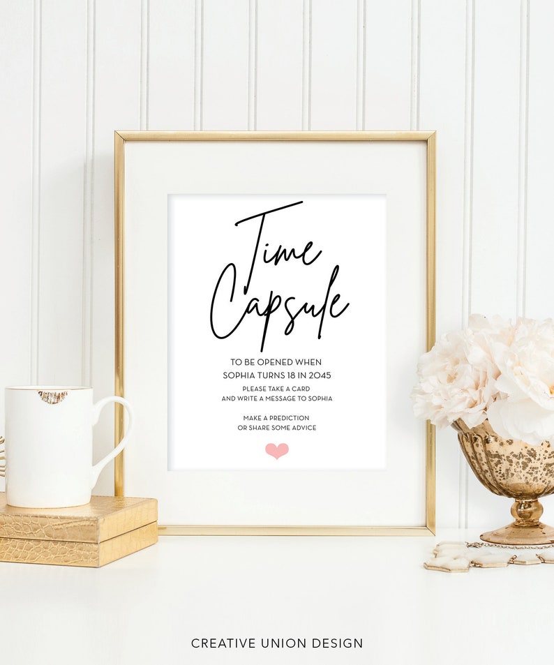 Time Capsule Template Time Capsule First Birthday Time - Etsy