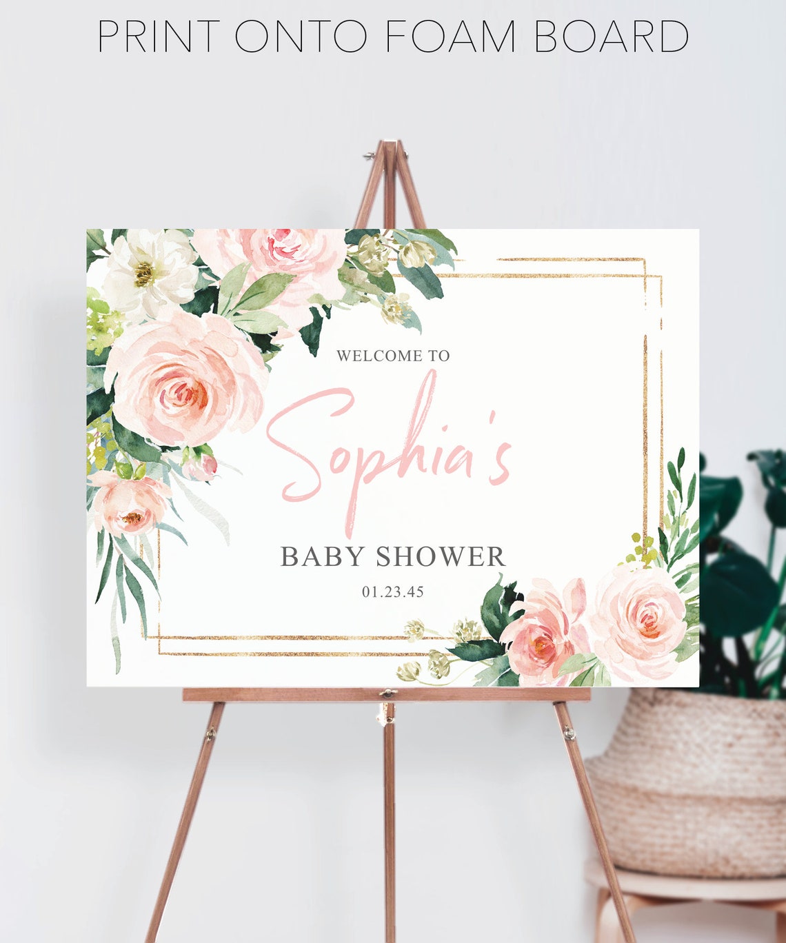 Printable Baby Shower Welcome Sign Template Girl Baby Shower - Etsy