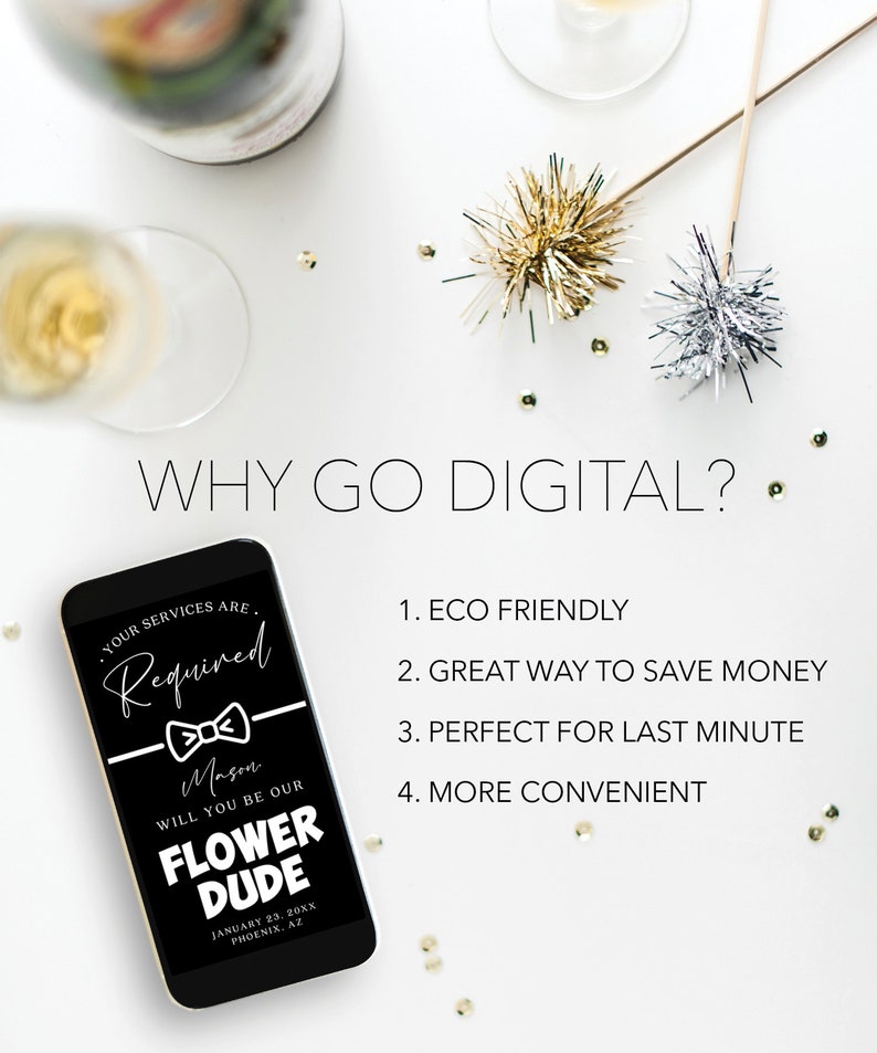 Flower Dude Proposal Will You Be Our Flower Dude Digital - Etsy