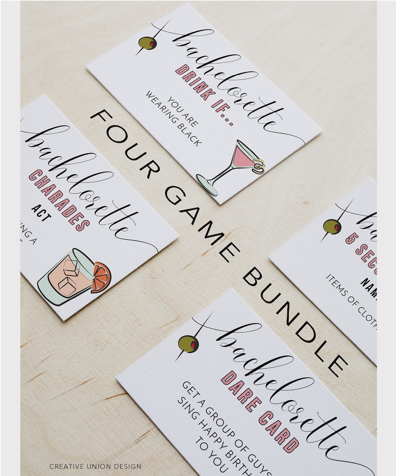 Bachelorette Party Four Pack Drink If Charades Five Seconds - Etsy