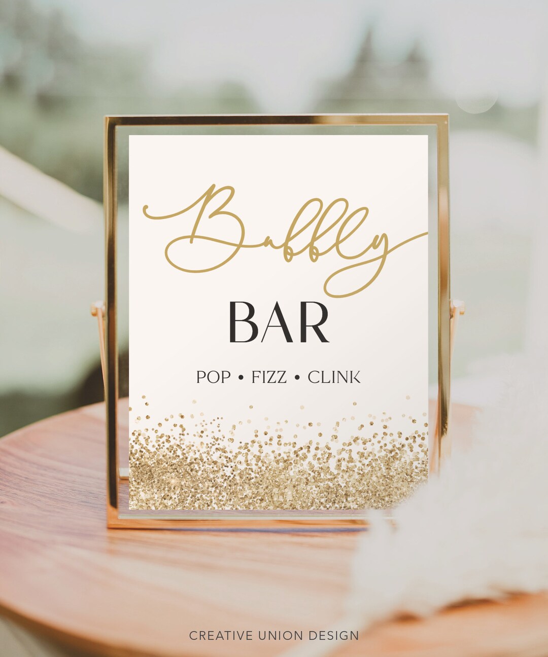 Bubbly Bar Sign, New Years Eve Signs, Modern Drink Sign Template ...