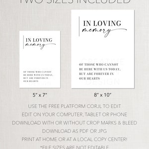 Minimal Aesthetic in Loving Memory Sign Template, Editable Modern ...