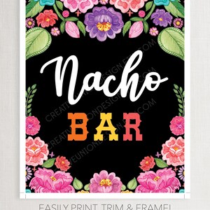 Fiesta Nacho Bar Sign 8x10 Printable Sign Bridal Shower Printable ...