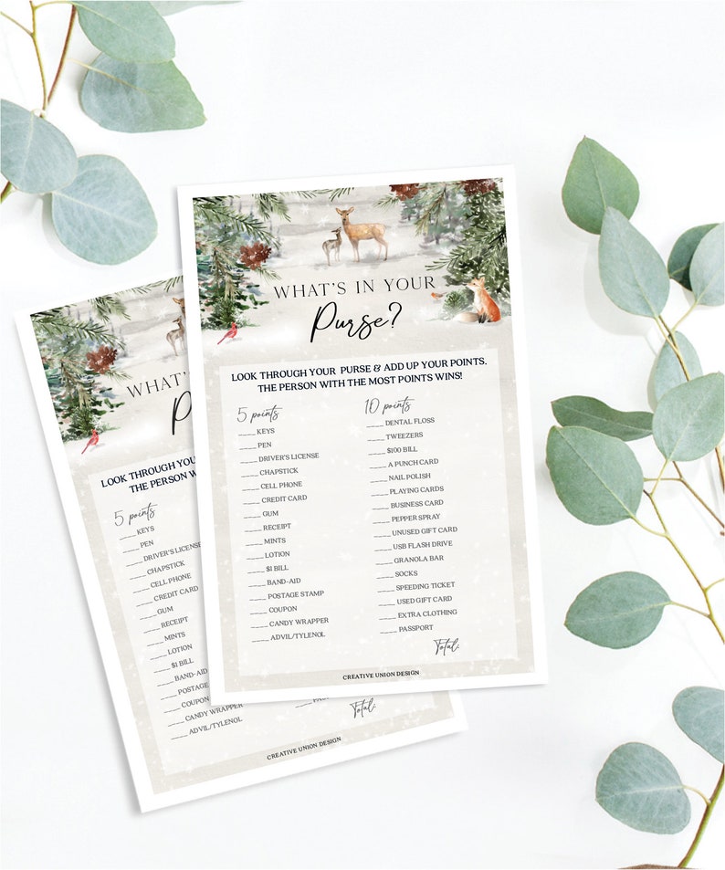 Baby Shower Game, What's in Your Purse, Baby Shower Games Printable ...