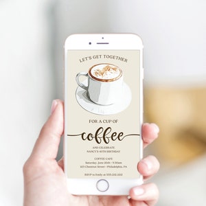 Coffee Invitation, Coffee Get Together Invite, Coffee Meet up Digital ...