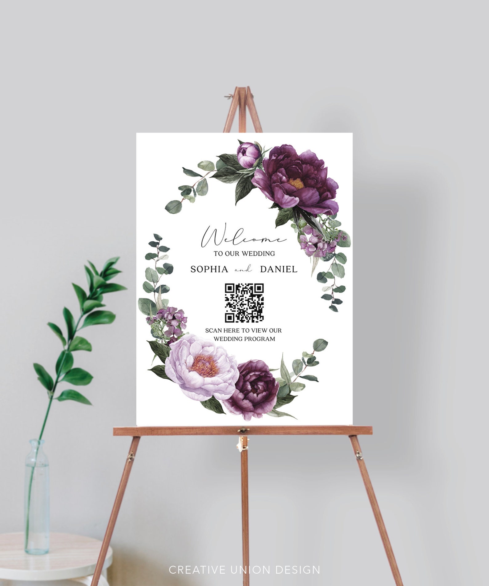 QR Code Wedding Program Template and Scannable Wedding Welcome - Etsy