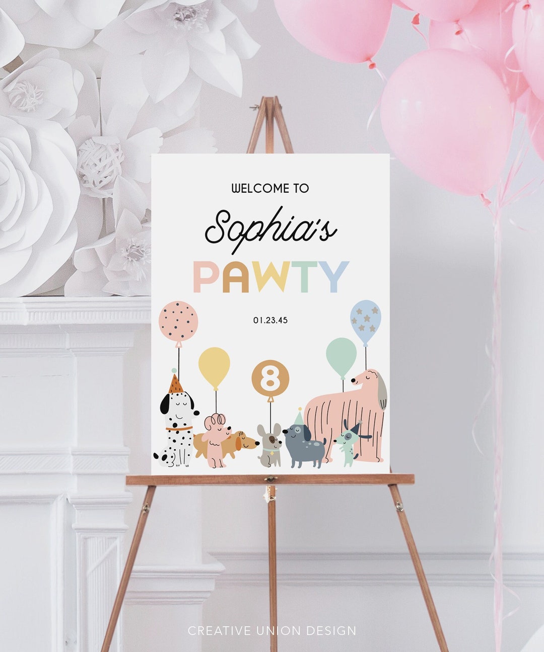 Dog Editable Birthday Party Welcome Sign Template, Welcome Printable ...