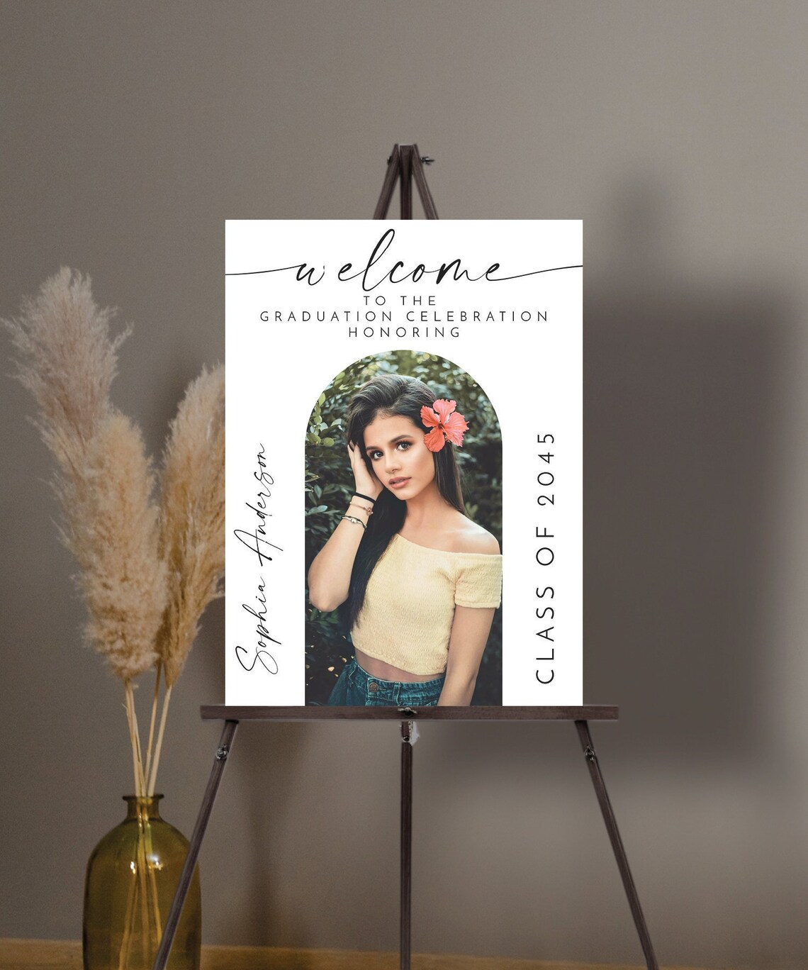Modern Arch Graduation Welcome Sign With Photo Graduation - Etsy