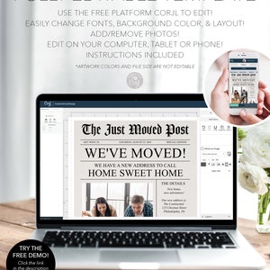 Newspaper Moving Announcement Template, New Address Announcement, We ...
