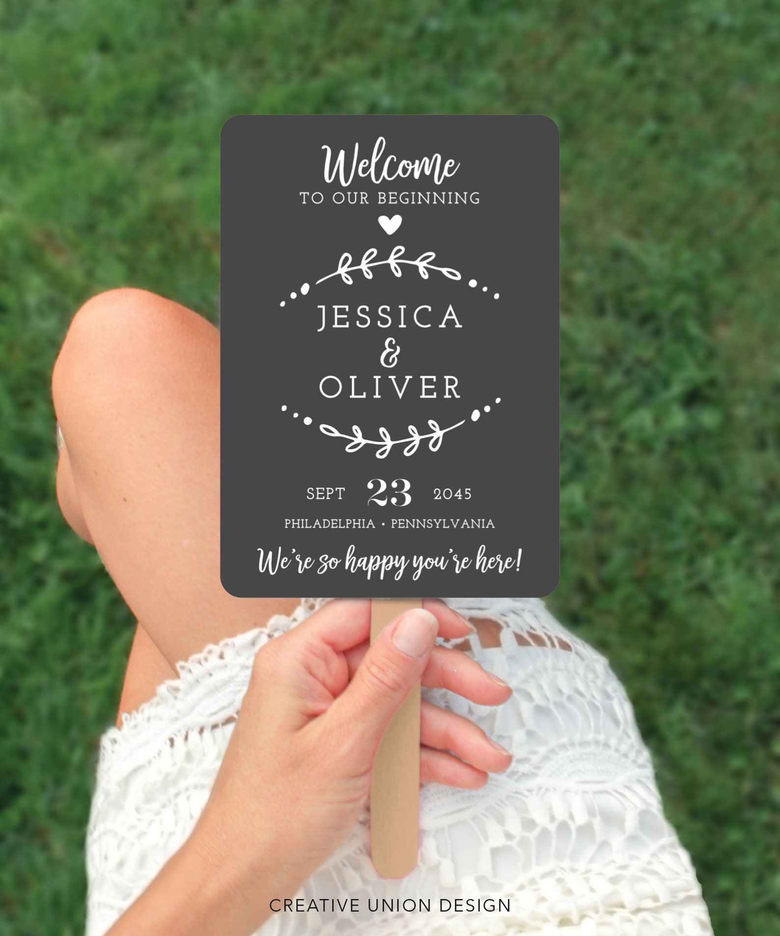 Rustic Wedding Program Fan Template, Printable Program Fans, Backyard ...
